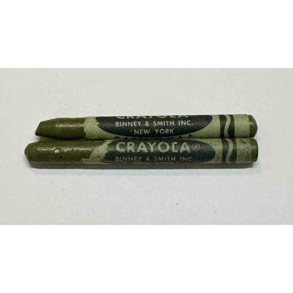 Crayola | Office | Binney Smith Vintage Old Crayola Crayons Olive Green ...